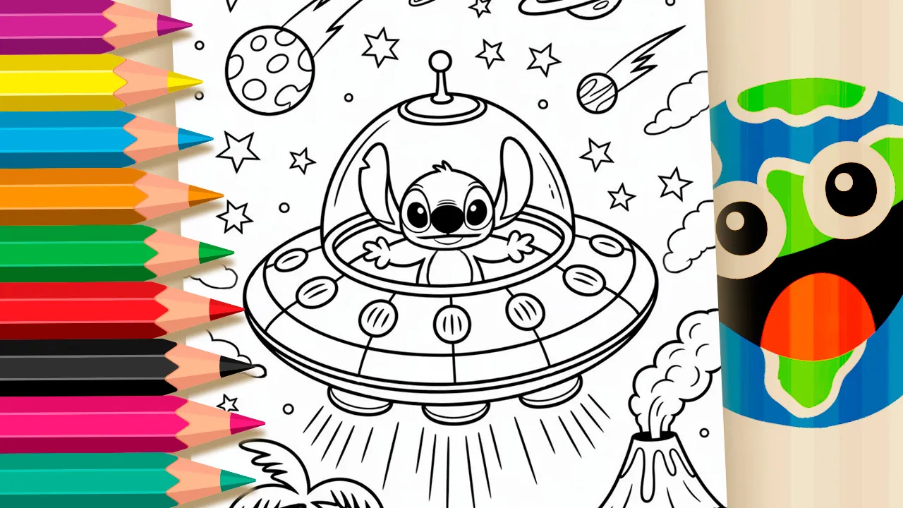 Coloring Page Stitch from Space – Color Online or Print for Free ...