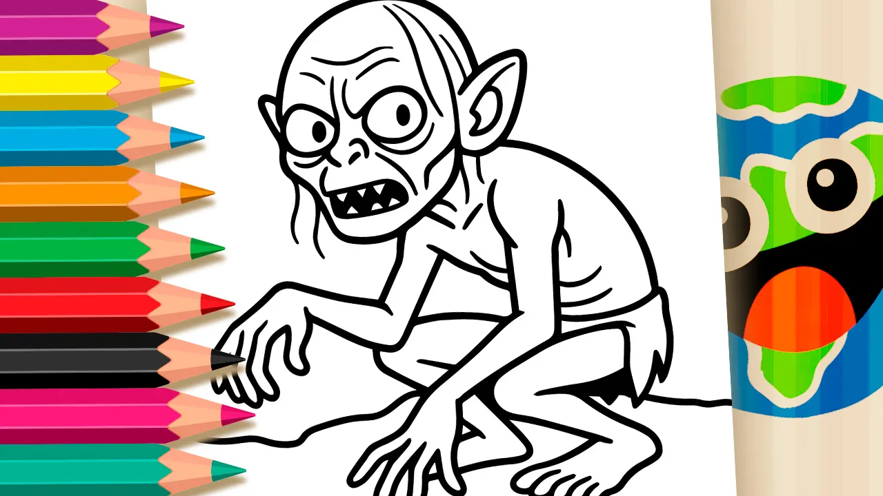 Gollum Lord of the Rings Coloring Page - Free Printable PDF