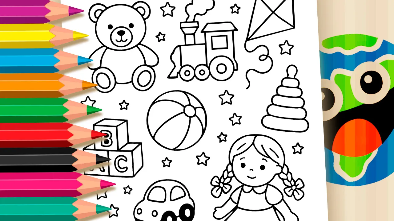 Toddler Toys Coloring Pages: Color Online or Print in High Quality ...